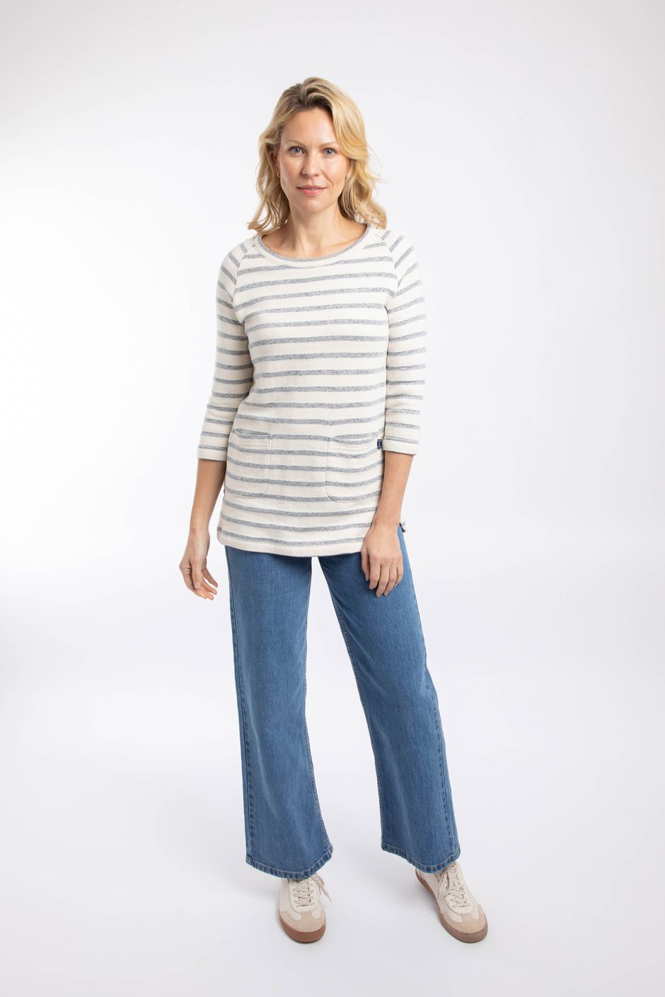 Ives Loopback Stripe Tunic Top Navy | Weird Fish