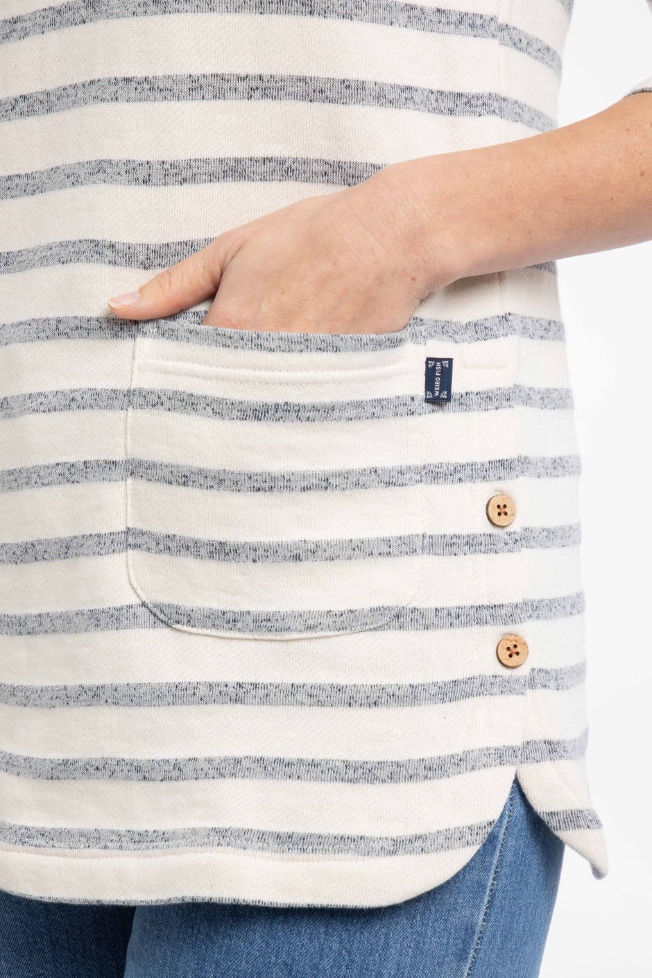 Ives Loopback Stripe Tunic Top Navy | Weird Fish