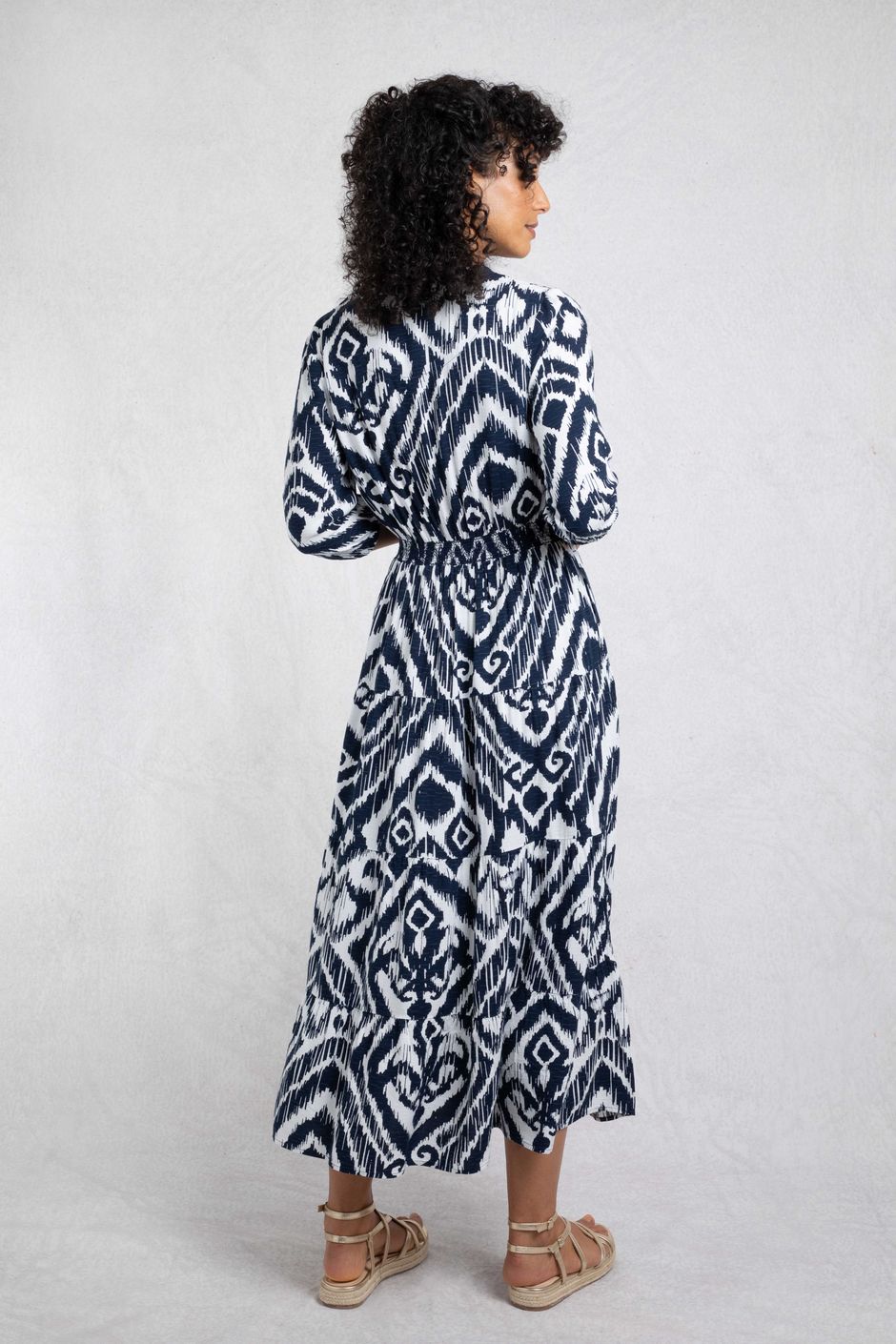 Himanshee Lenzing EcoVero™ Printed Viscose Maxi Dress Indigo | Weird Fish
