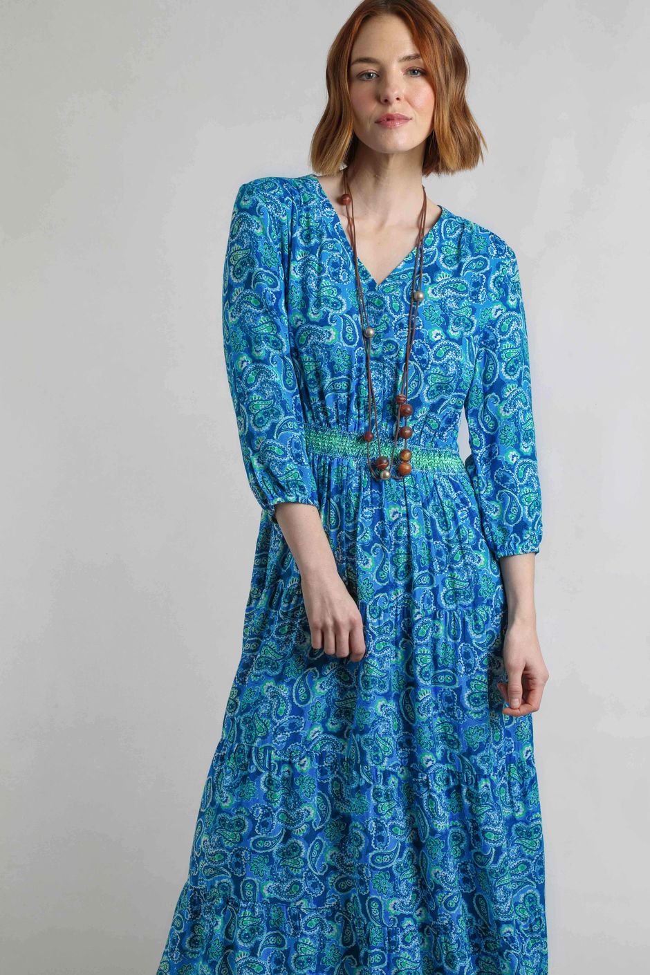 Himanshee Lenzing EcoVero™ Printed Viscose Maxi Dress Sea Green | Weird ...