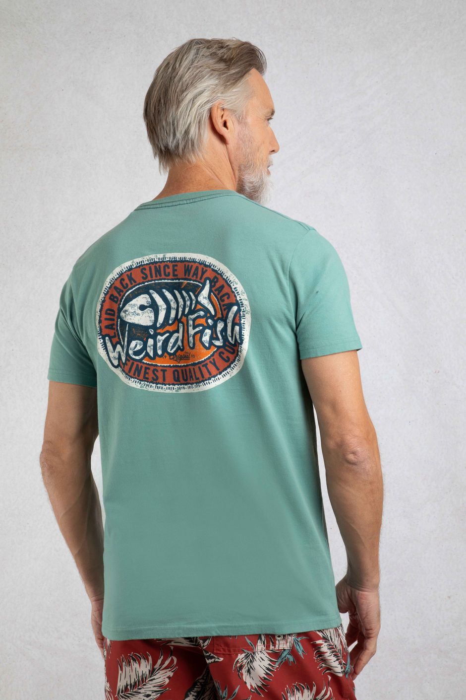 Laid Back Heritage Back Print Graphic T-Shirt Mineral Blue | Weird Fish