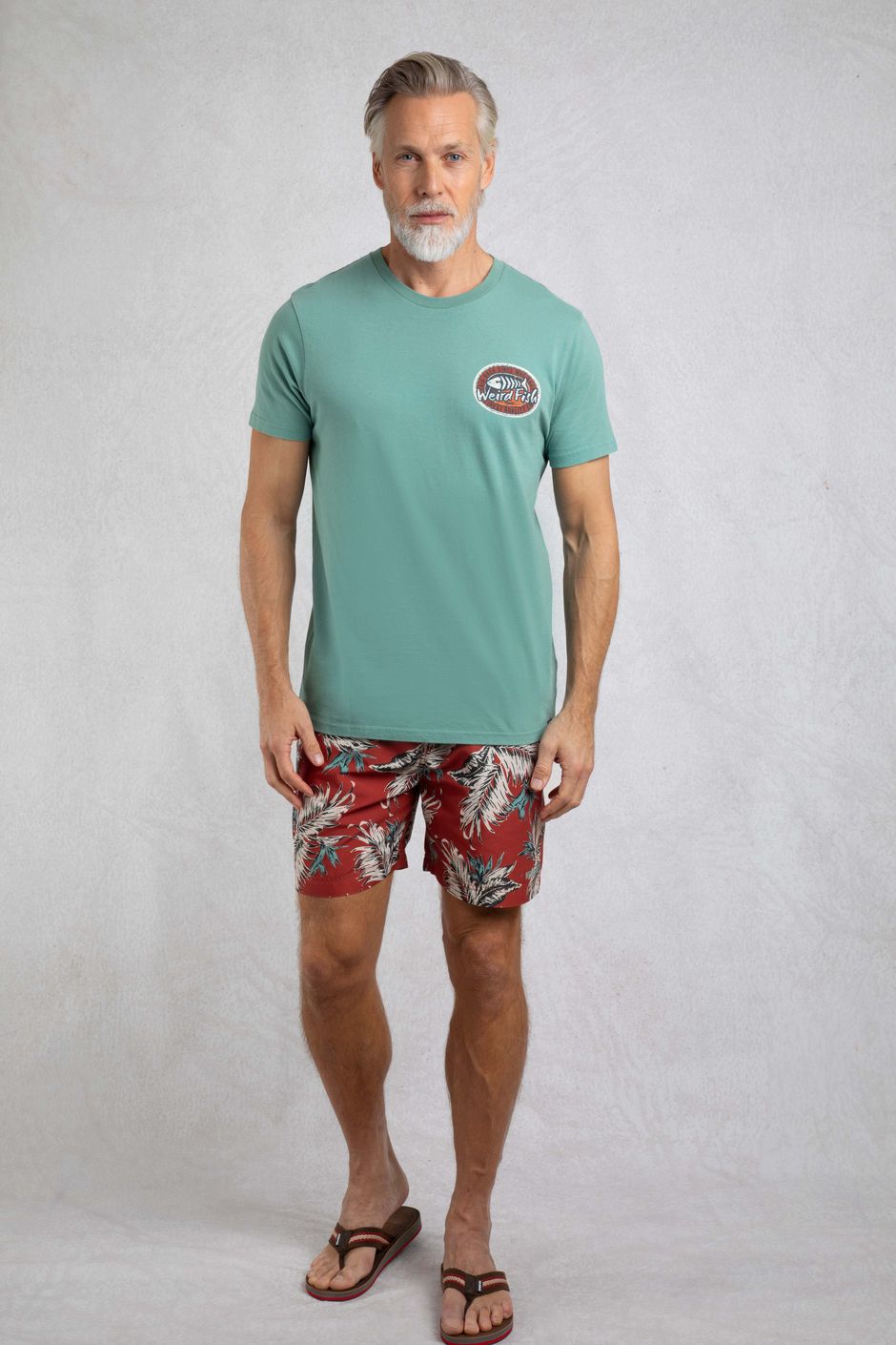 Laid Back Heritage Back Print Graphic T-Shirt Mineral Blue | Weird Fish