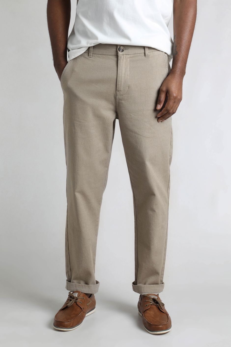 Charleigh Textured Chino Trousers Stone | Weird Fish