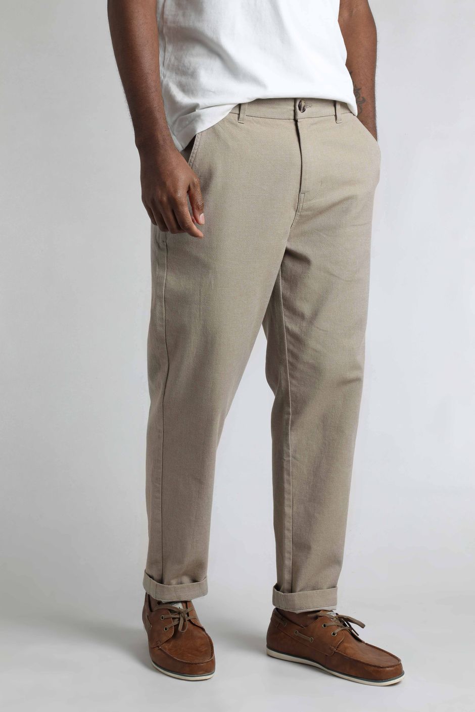 Charleigh Textured Chino Trousers Stone | Weird Fish