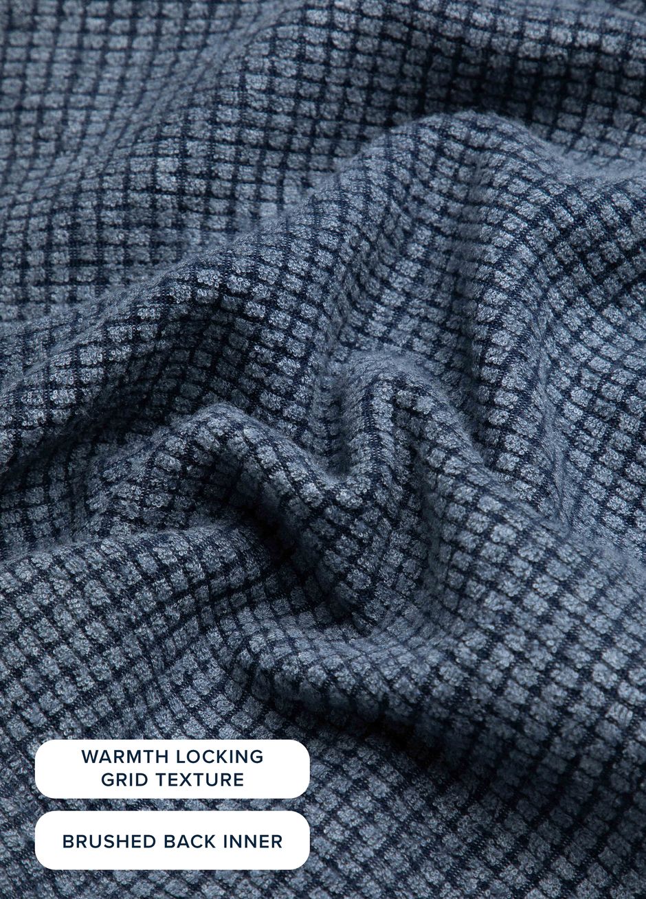 Ariana Full Zip Grid Fleece Rich Navy | Weird Fish