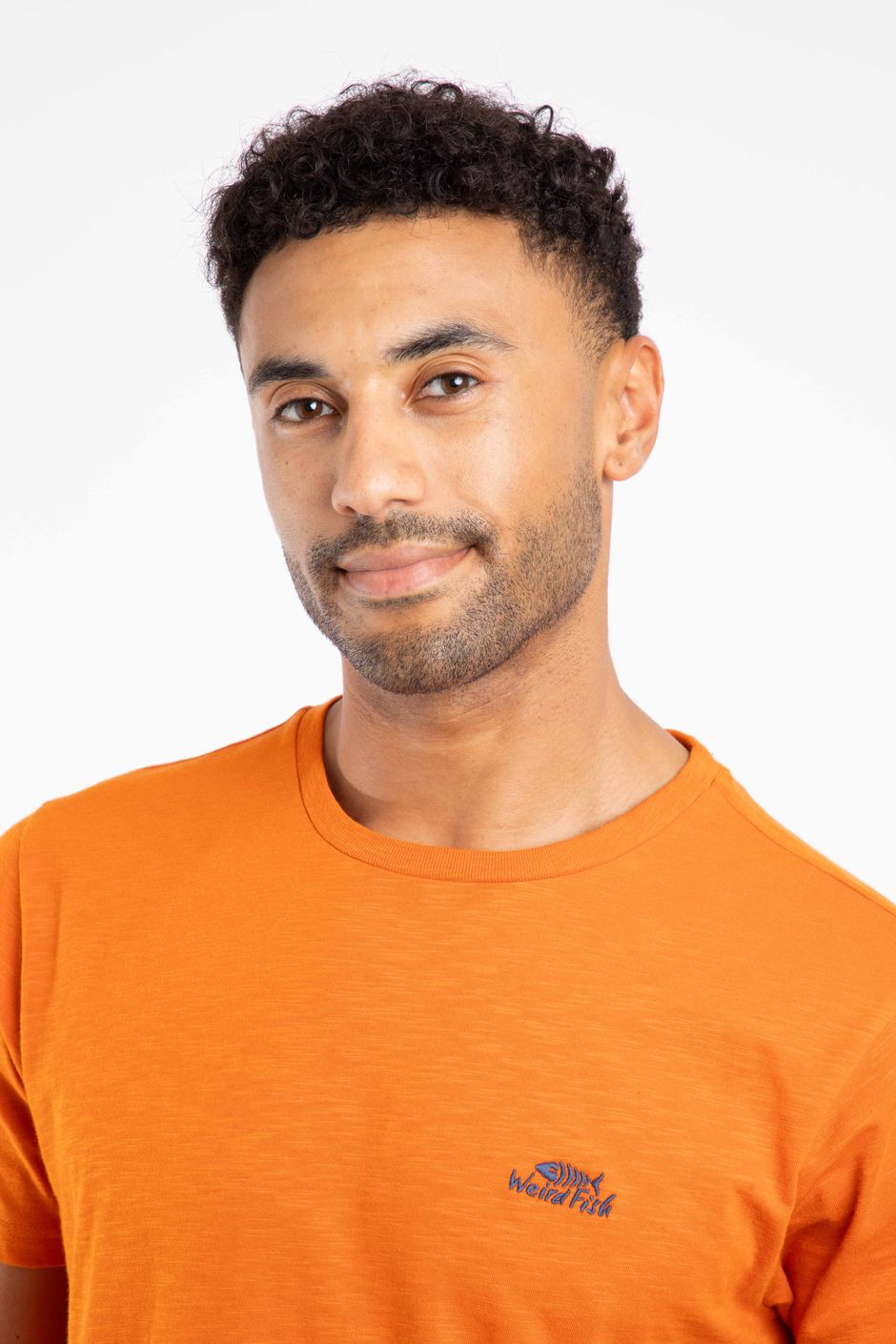 Fished Organic Cotton Branded T-Shirt Brick Orange | Weird Fish