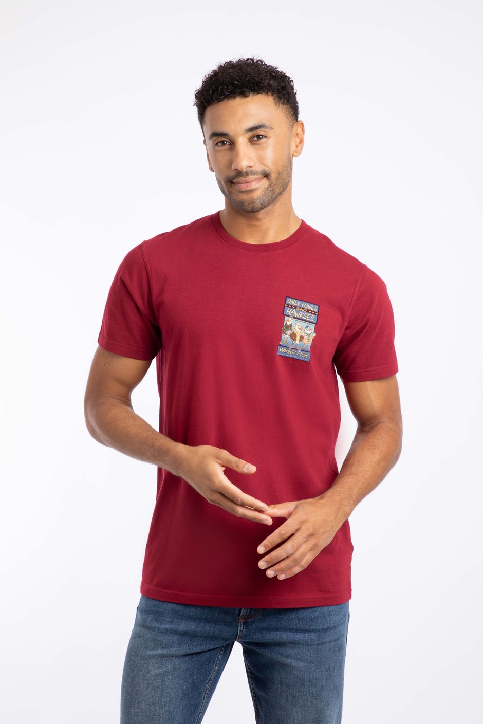 Only Fowls and Hawkses Back Print Artist T-Shirt Garnet | Weird Fish