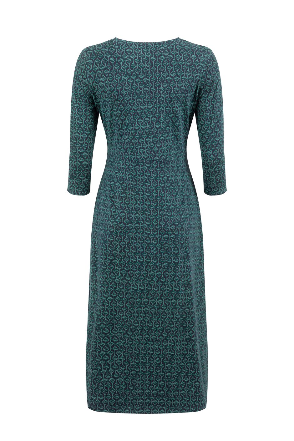 Felicity Organic Cotton Printed Jersey Midi Dress Green | Weird Fish