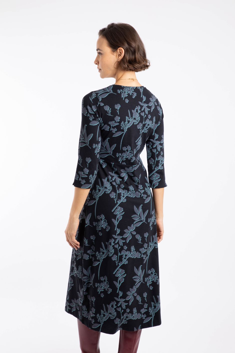 Felicity Organic Cotton Printed Jersey Midi Dress Spring Lake | Weird Fish