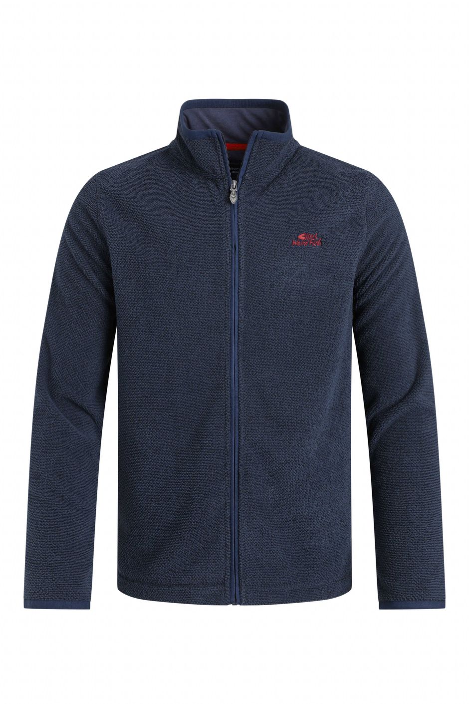 Merrill Full Zip Textured Fleece Midnight | Weird Fish