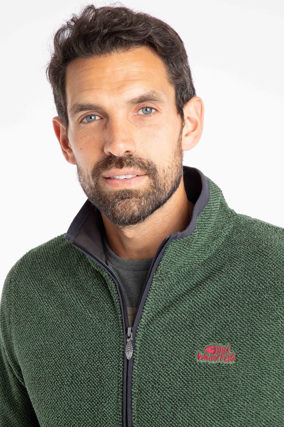 Merrill Full Zip Textured Fleece Shaded Spruce | Weird Fish