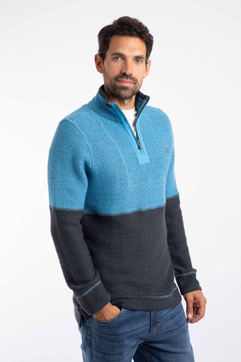 Kielder 1/4 Zip Limited Edition Macaroni Pacific Blue | Weird Fish