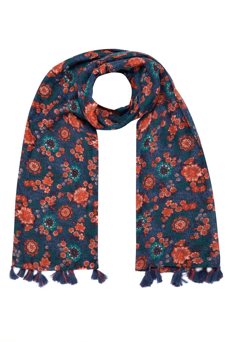 Marelia Printed Scarf Dark Blue | Weird Fish