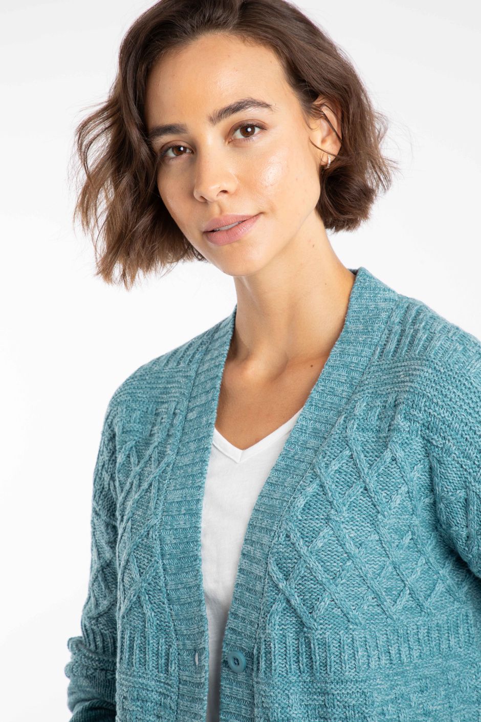 Amiens Mixed Stitch Outfitter Cardigan Smoked Blue | Weird Fish