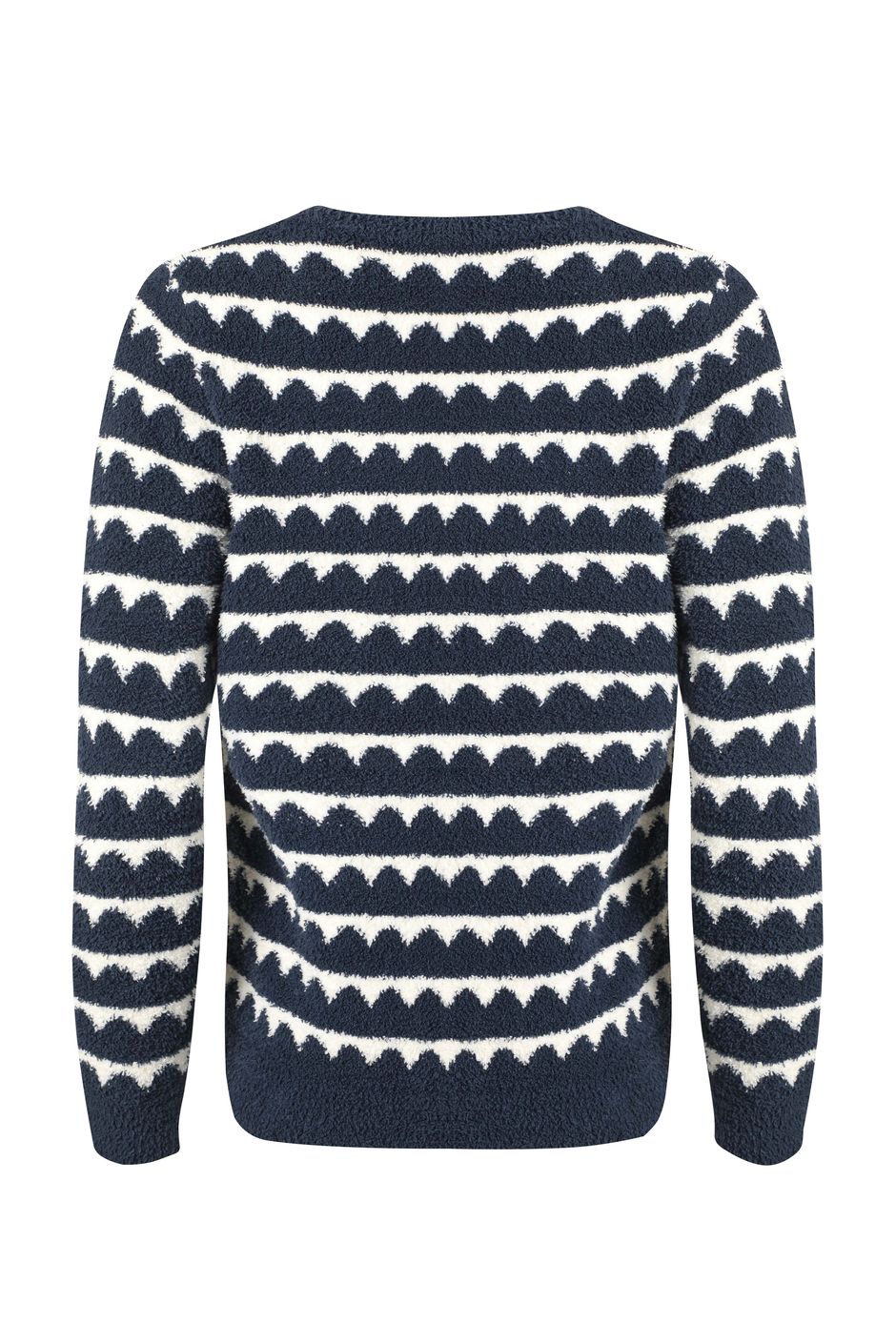 Tyla Cosy Knit Scalloped Jumper Navy | Weird Fish