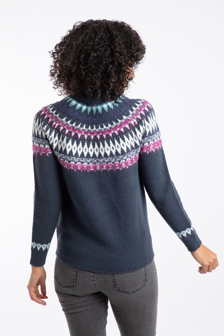 Lowell Fair Isle Jumper Navy | Weird Fish