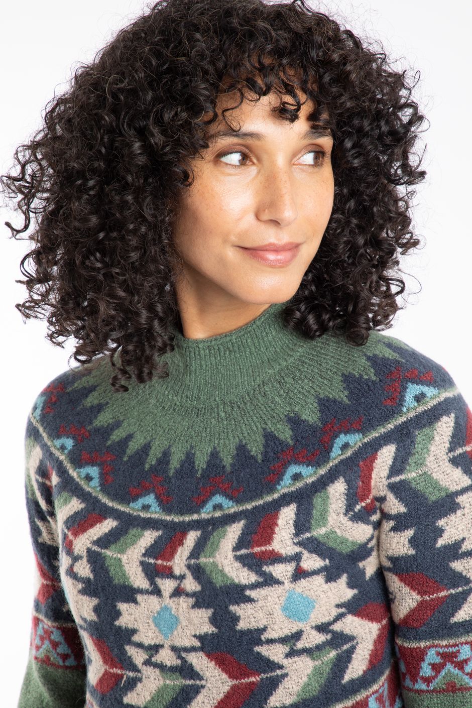 Arelia Ikat Knitted Jumper Army Green | Weird Fish