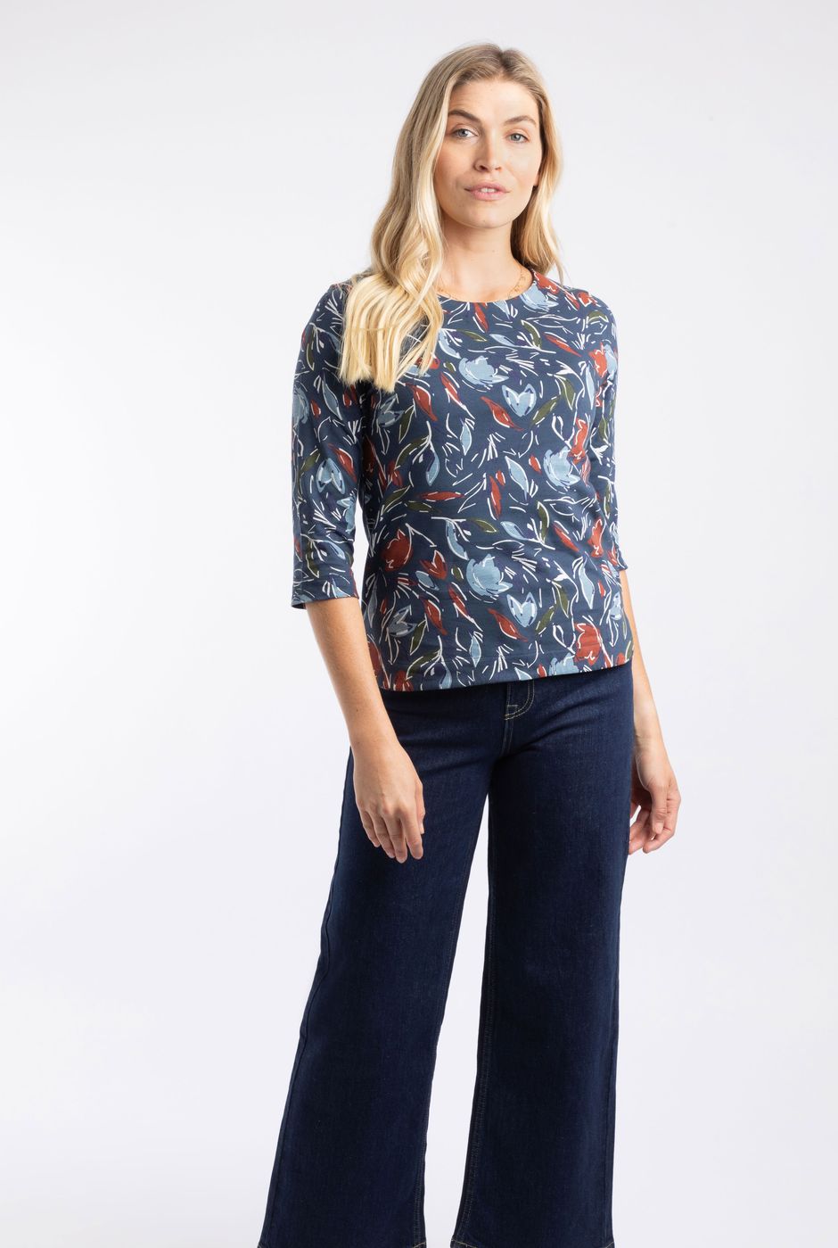 Pinto Printed Jersey T-Shirt Navy Blue | Weird Fish