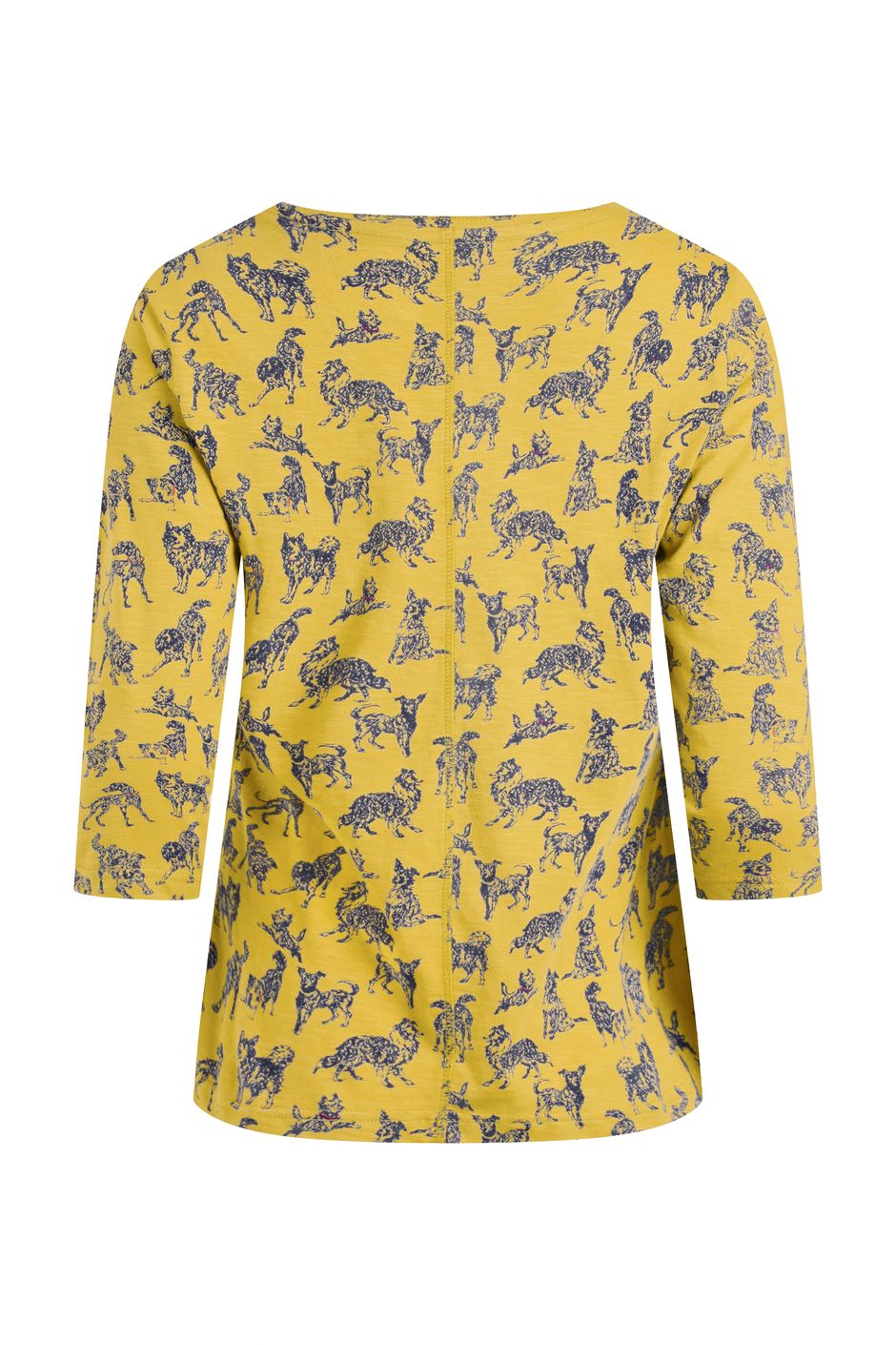 Laveda 3/4 Sleeve Printed V Neck T-Shirt Tarragon | Weird Fish