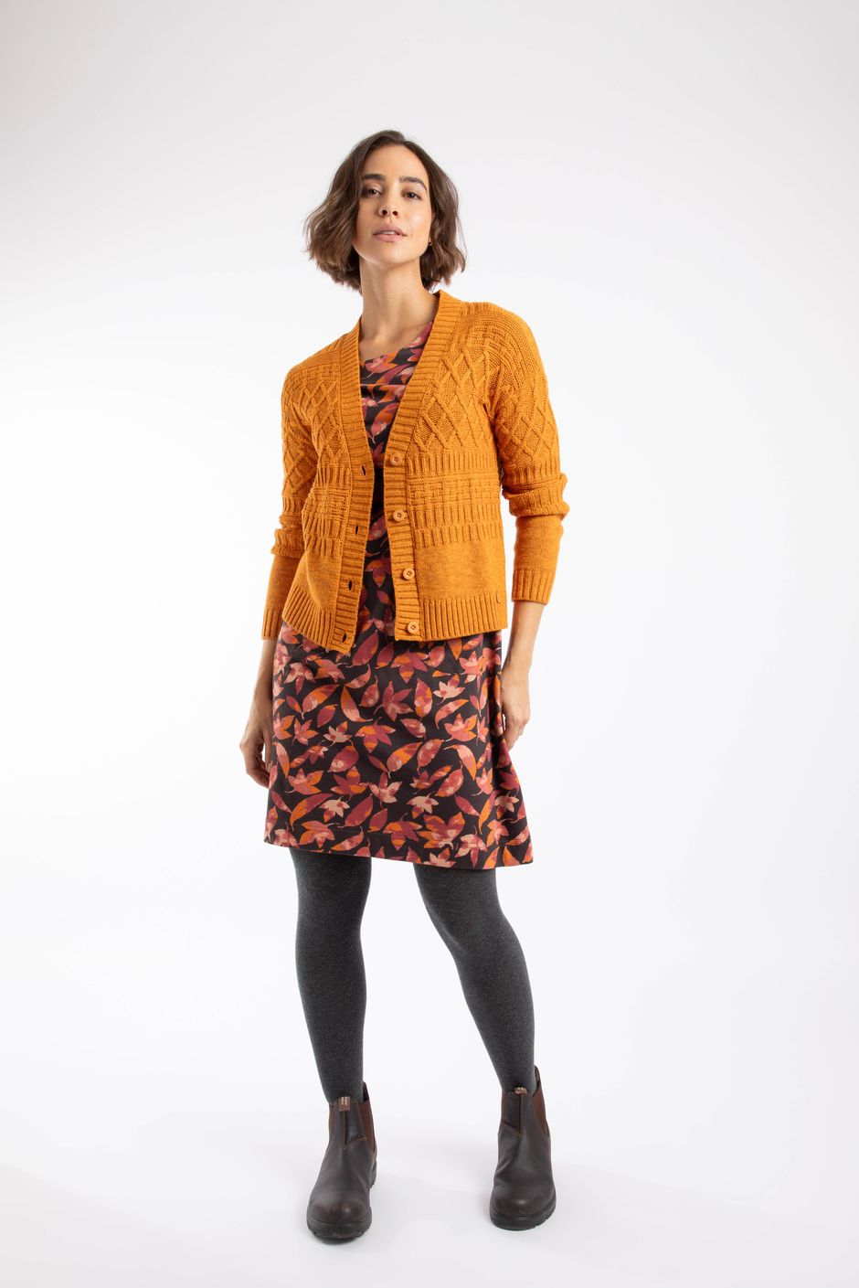 Starshine Organic Cotton Printed Jersey Dress Chocolate | Weird Fish