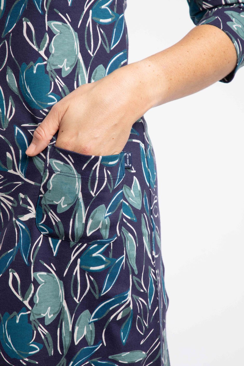 Starshine Organic Cotton Printed Jersey Dress Estate blue | Weird Fish