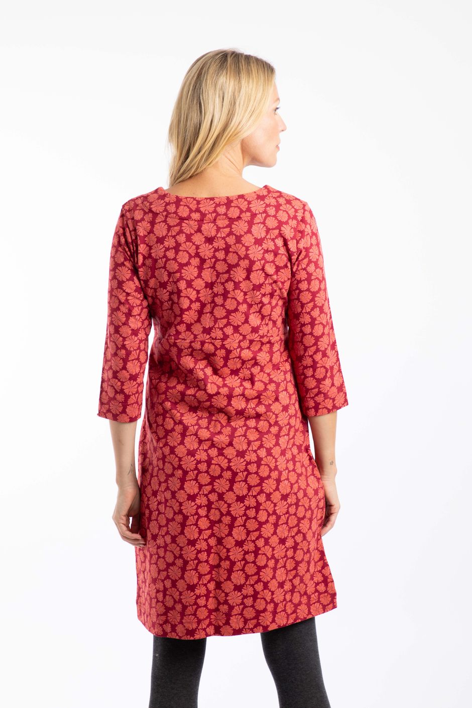 Starshine Organic Cotton Printed Jersey Dress Garnet | Weird Fish