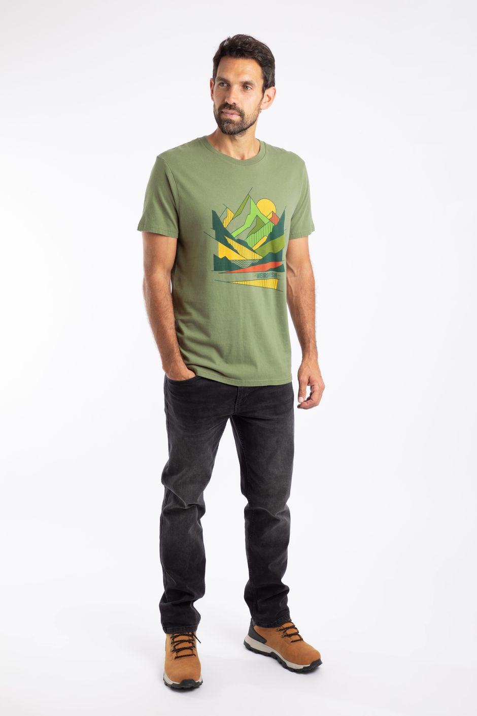 Aspect Mountains Front Print Graphic T-Shirt Artichoke | Weird Fish