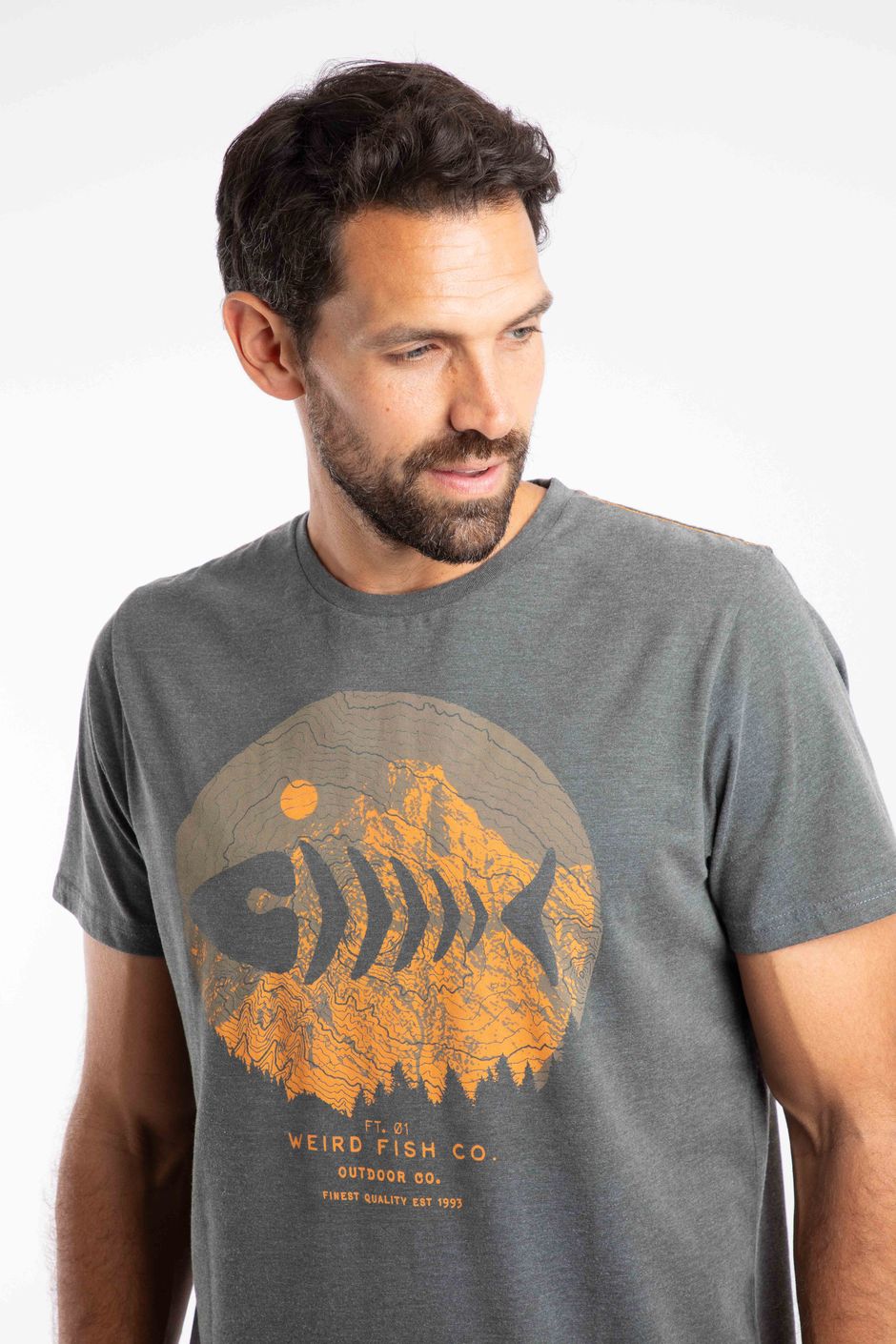 Explorer Front Print Graphic T-Shirt Iron Stone | Weird Fish