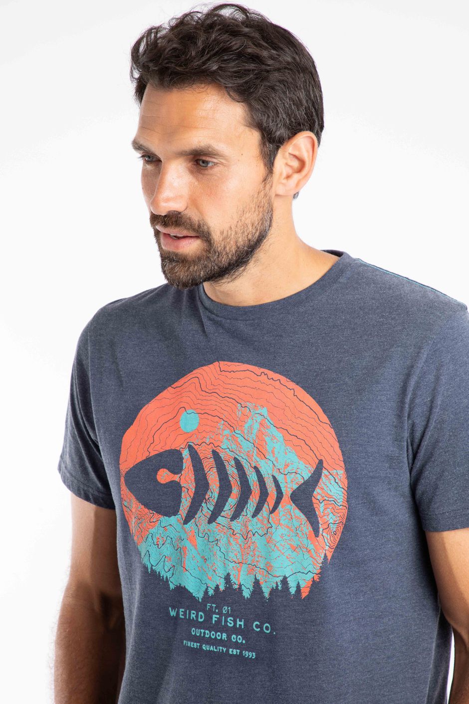 Explorer Front Print Graphic T-Shirt Navy | Weird Fish