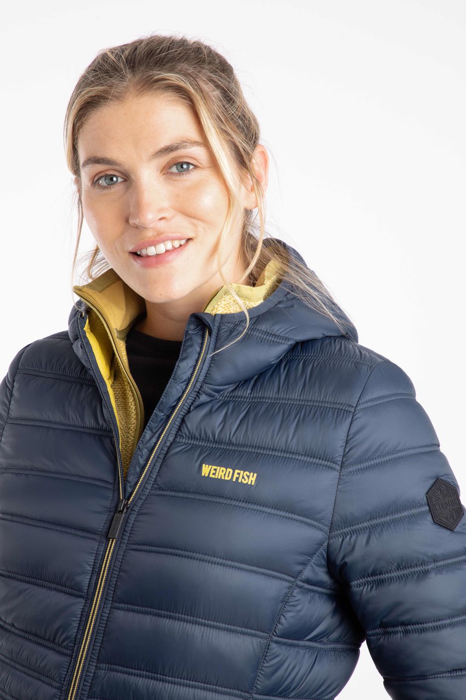 Ravinia Lightweight Padded Mid-Line Jacket Navy Blue | Weird Fish