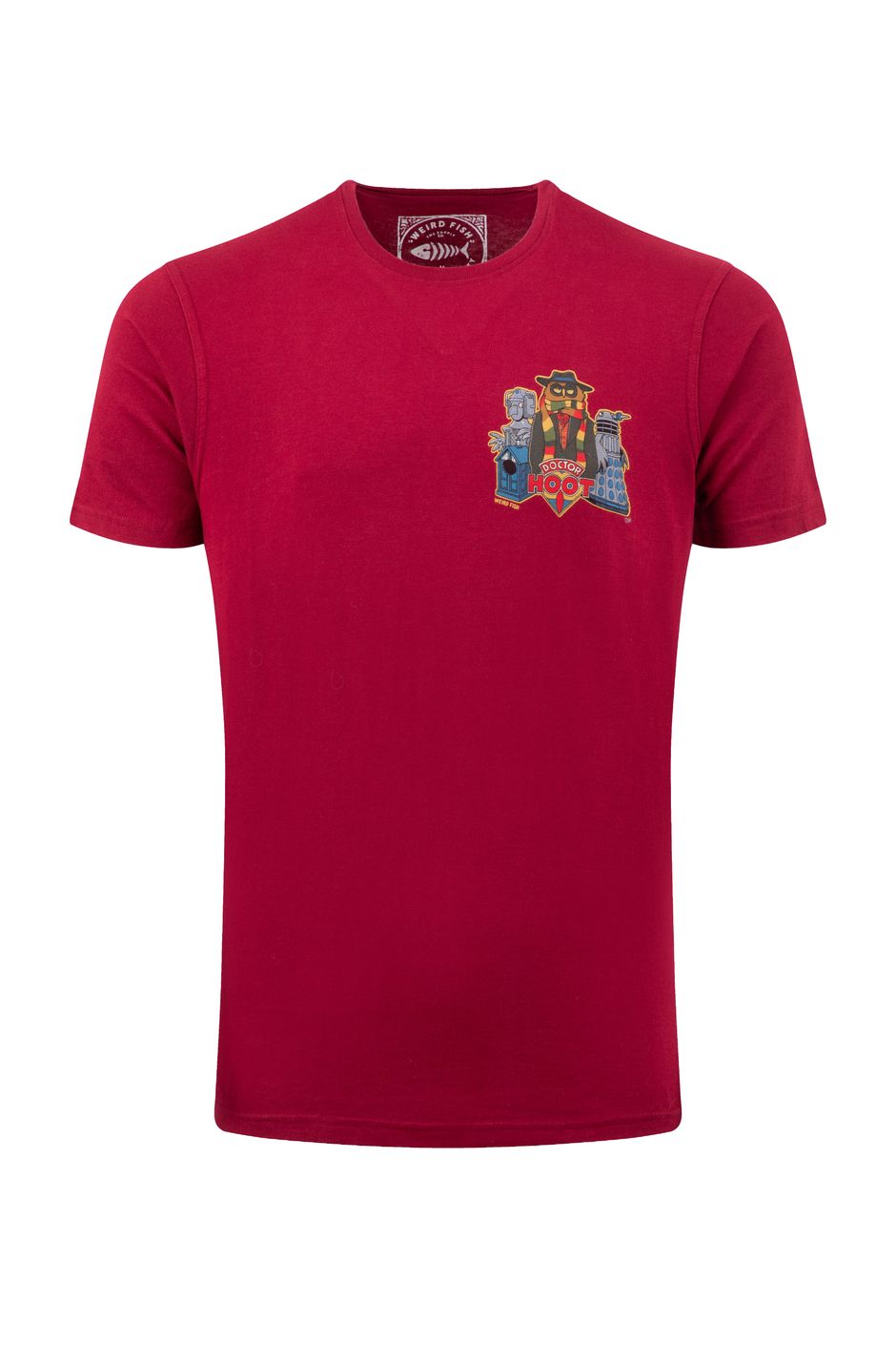 Doctor Hoot Back Print Artist T-Shirt Garnet | Weird Fish