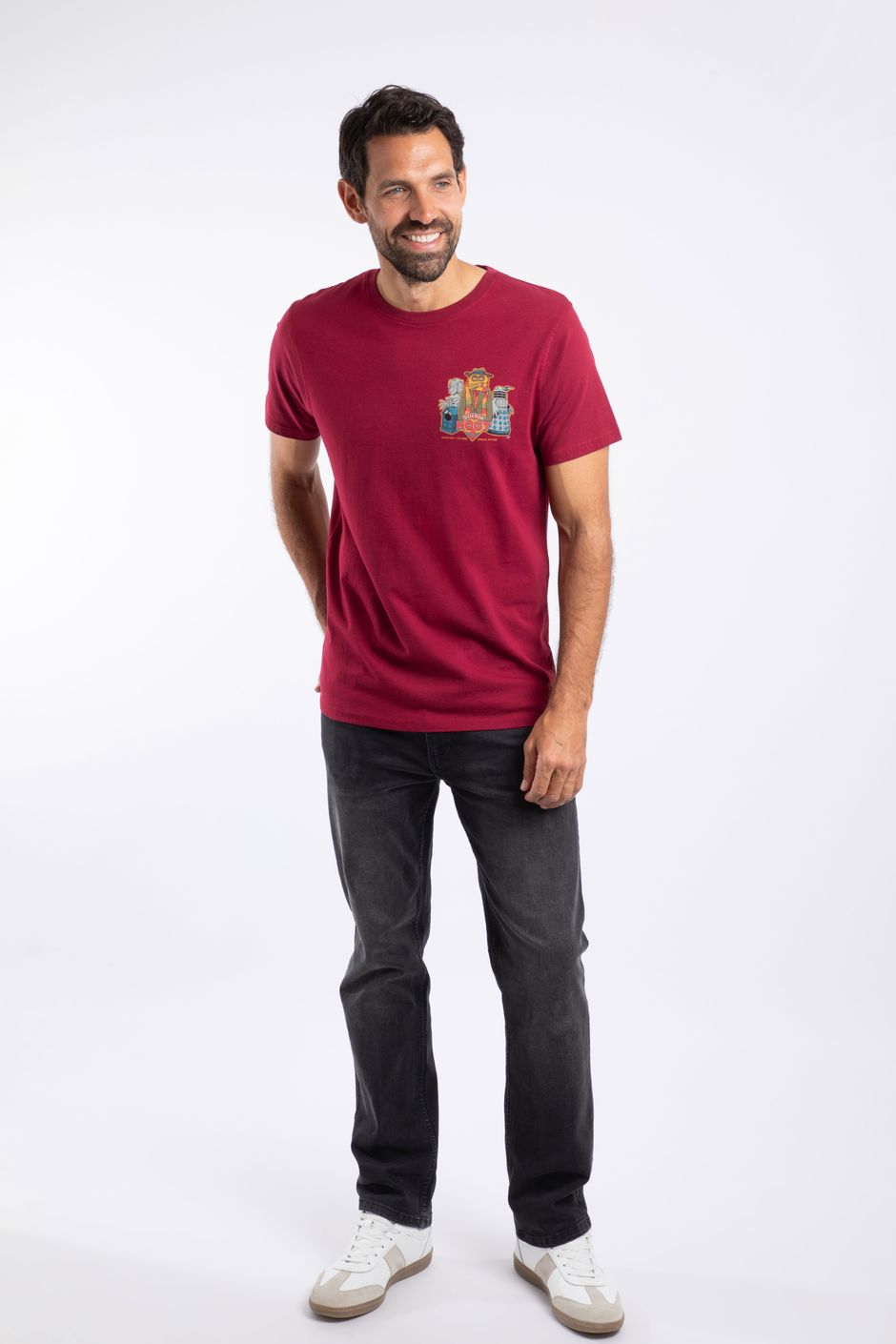 Doctor Hoot Back Print Artist T-Shirt Garnet | Weird Fish