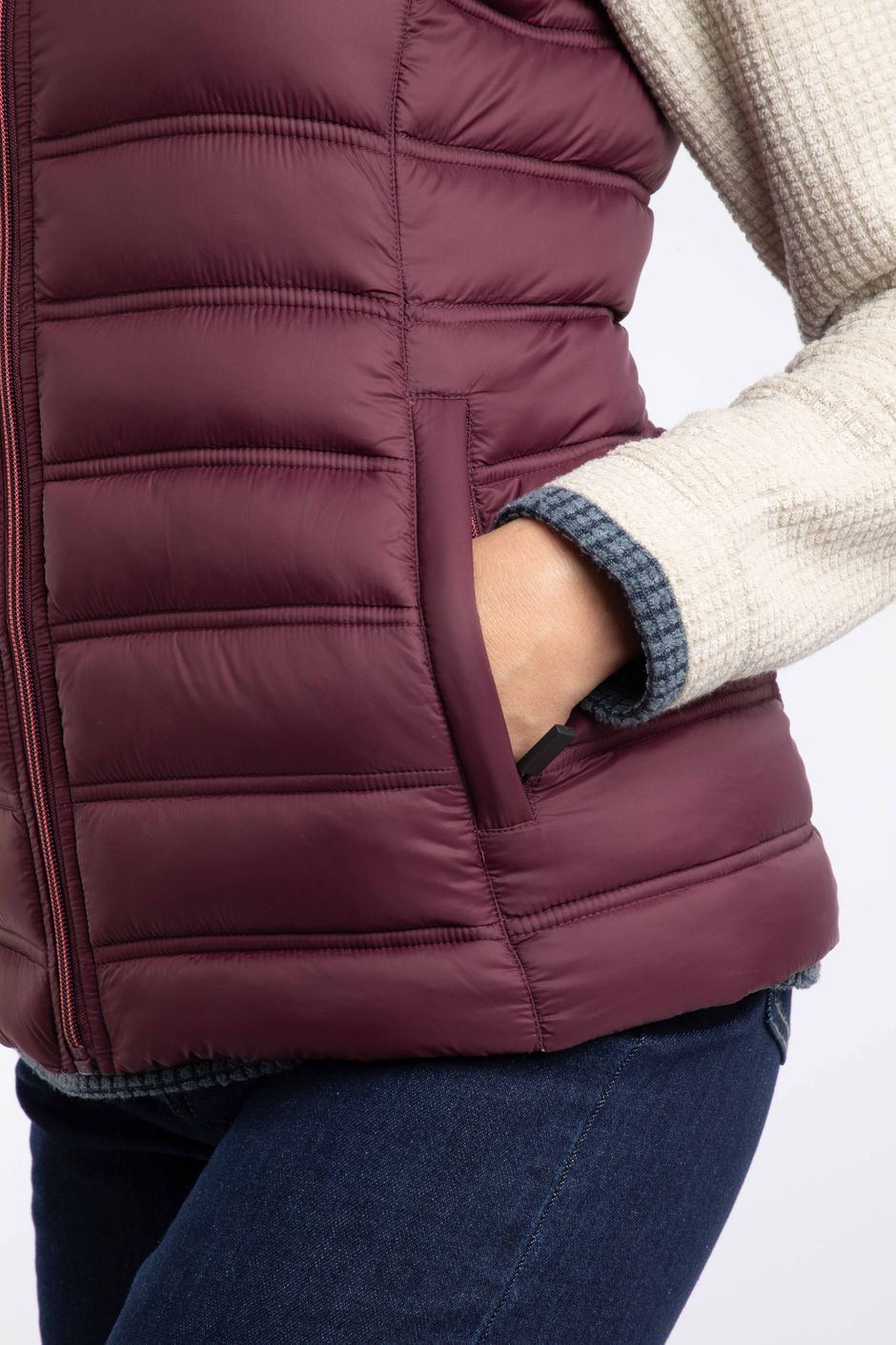 Atissa Lightweight Padded Gilet Aubergine | Weird Fish