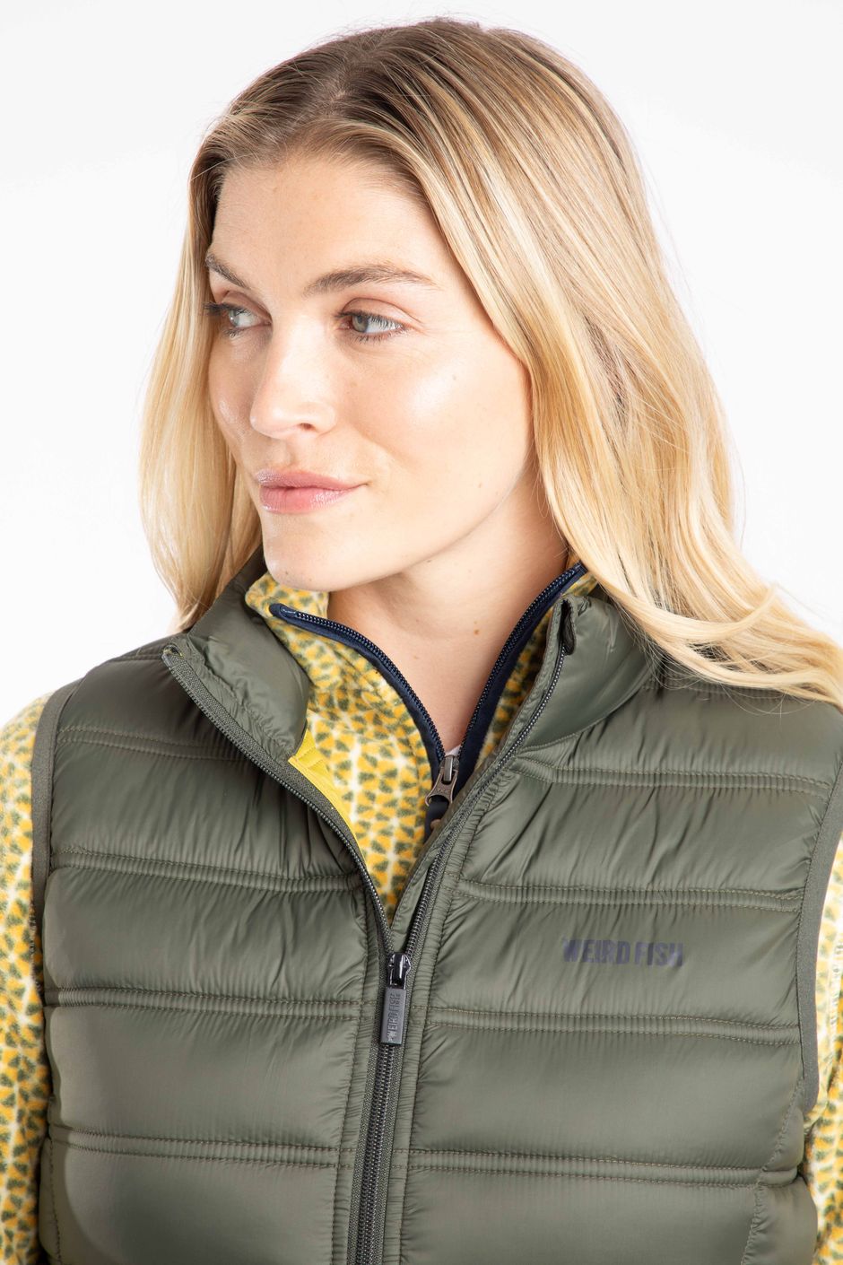 Atissa Lightweight Padded Gilet Deep Lichen Green | Weird Fish