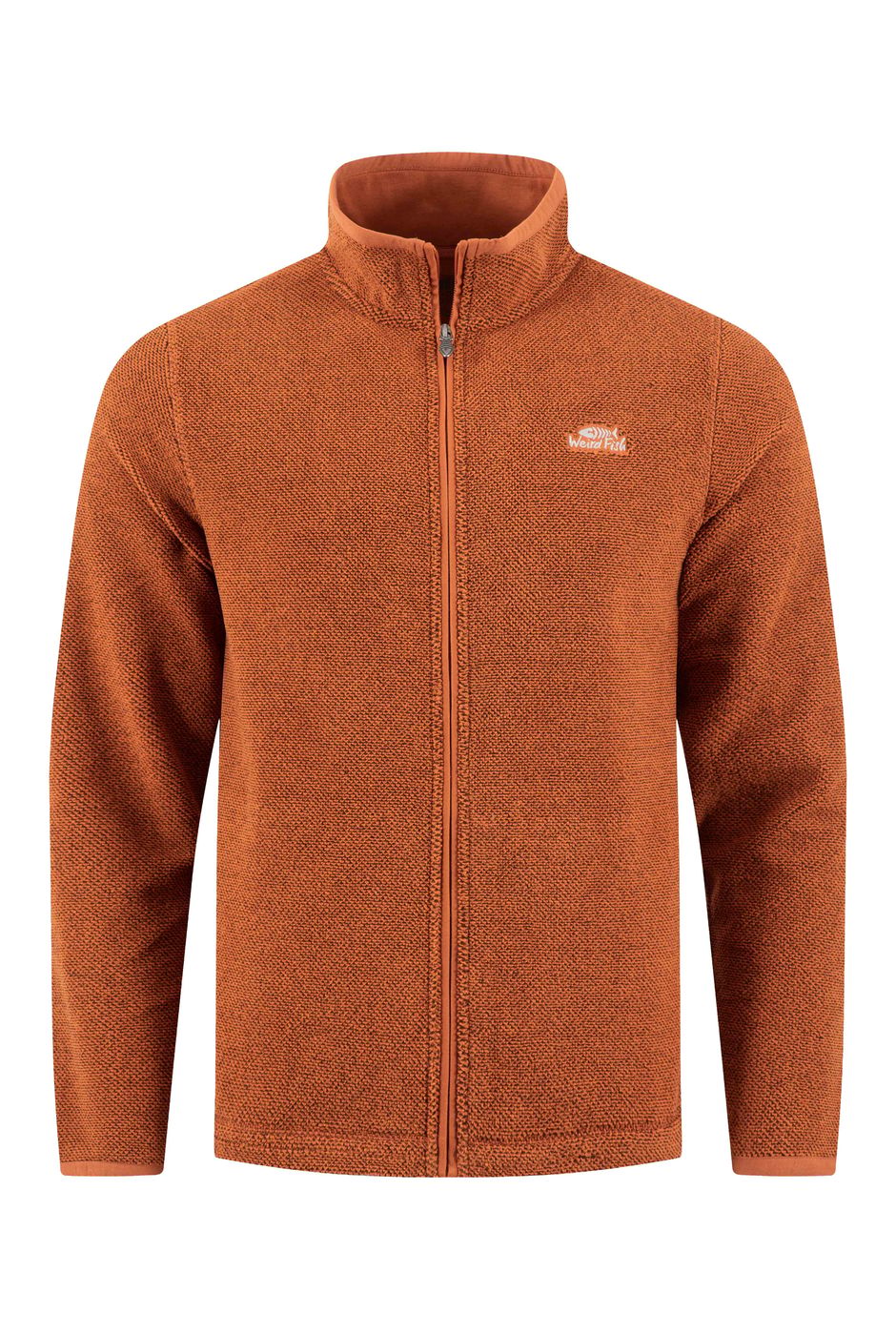 Merrill Full Zip Textured Fleece Brick Orange | Weird Fish
