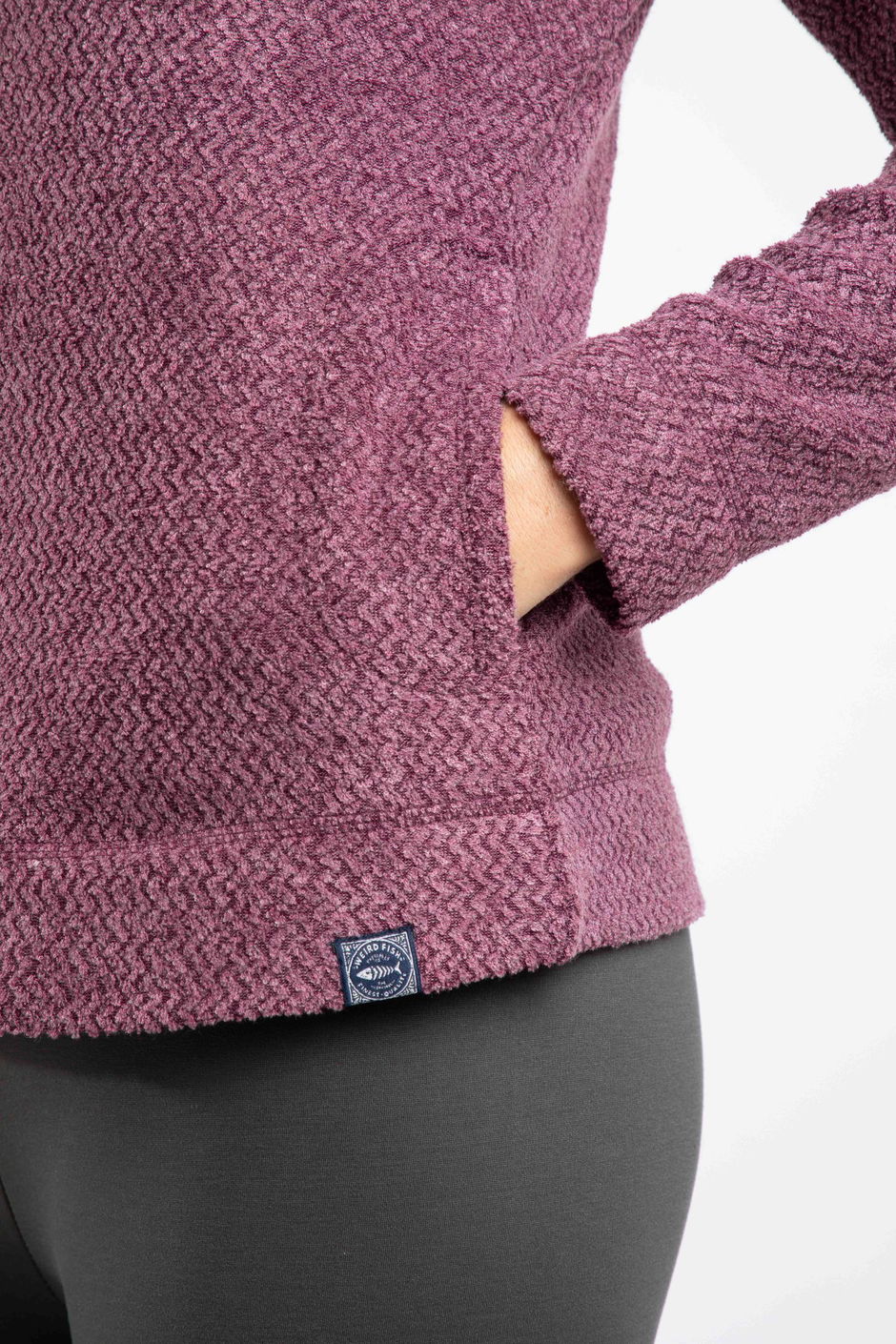 Faire Full Zip Textured Fleece Aubergine | Weird Fish