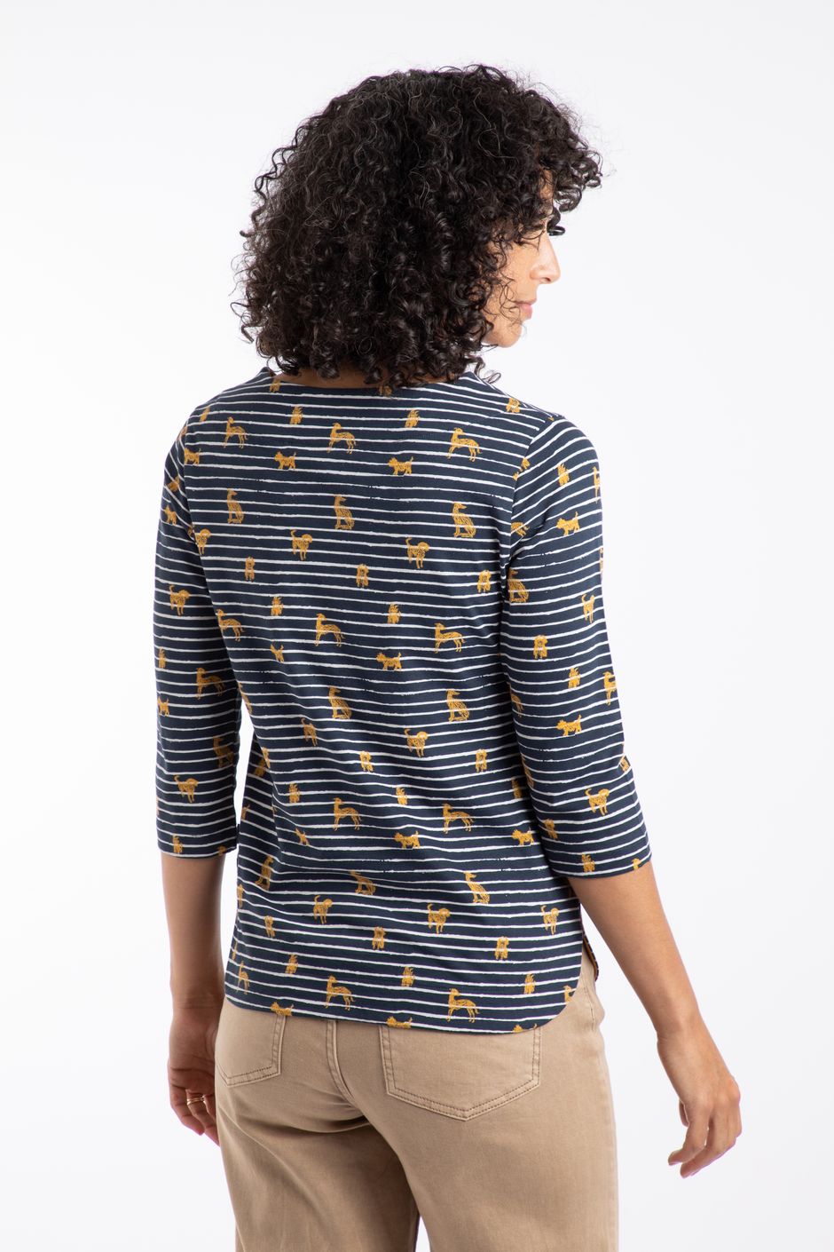 Rachel Printed Jersey Tee Ochre | Weird Fish