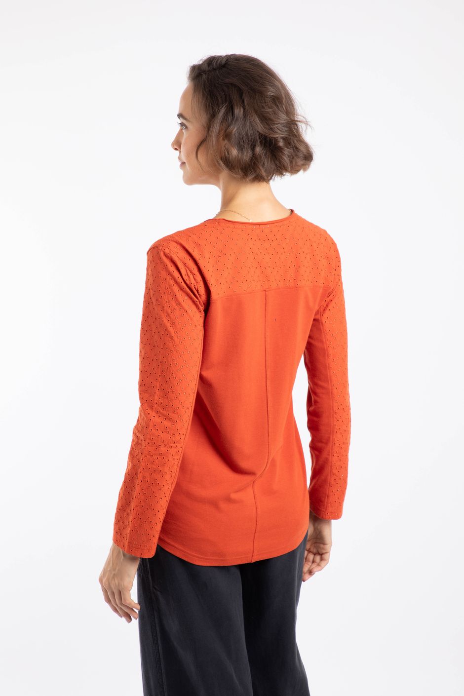 Topia Organic Cotton Long Sleeve Outfitter Top Rust Leaves | Weird Fish