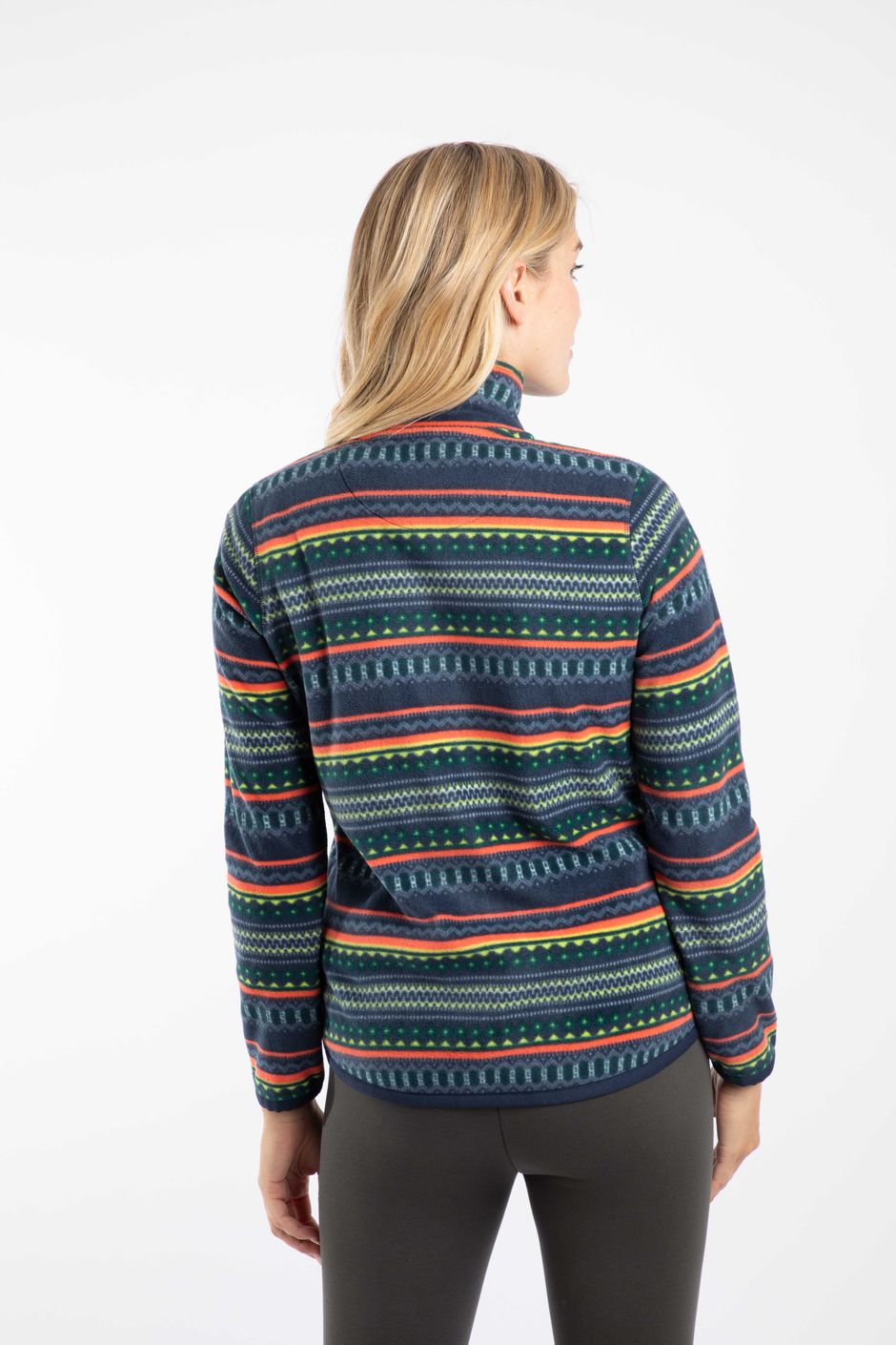 Rochelle Full Zip Printed Micro Fleece Deep Sea Blue | Weird Fish