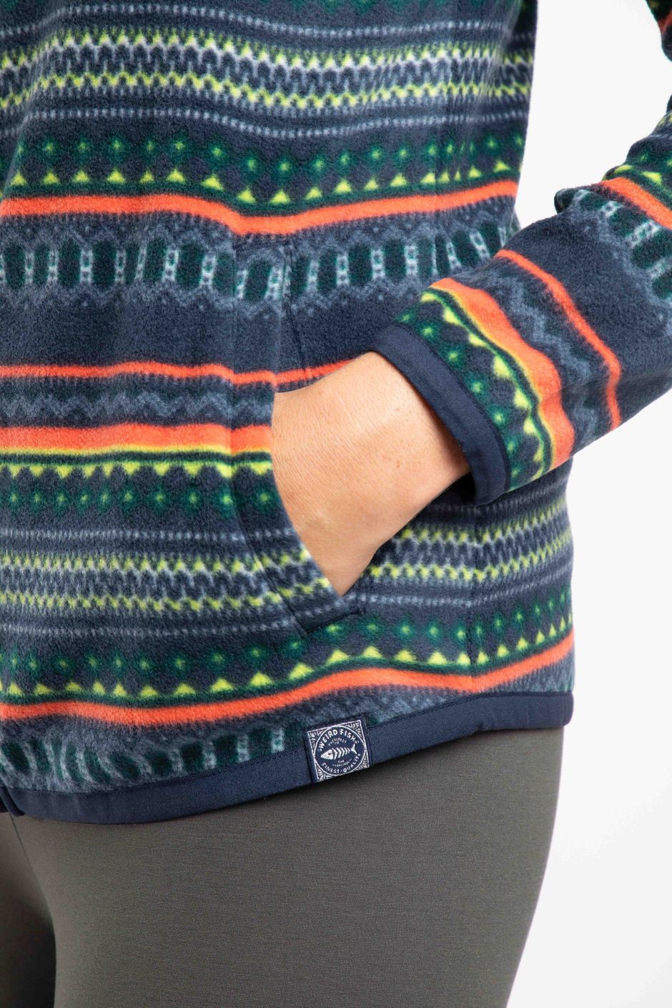 Rochelle Full Zip Printed Micro Fleece Deep Sea Blue | Weird Fish