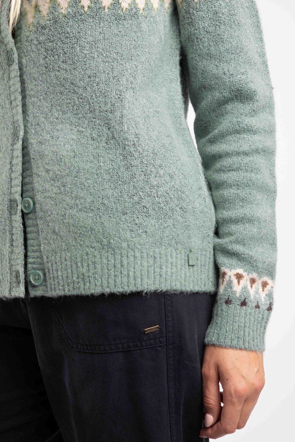 Hatty Fair Isle Cardigan Sea Mist | Weird Fish