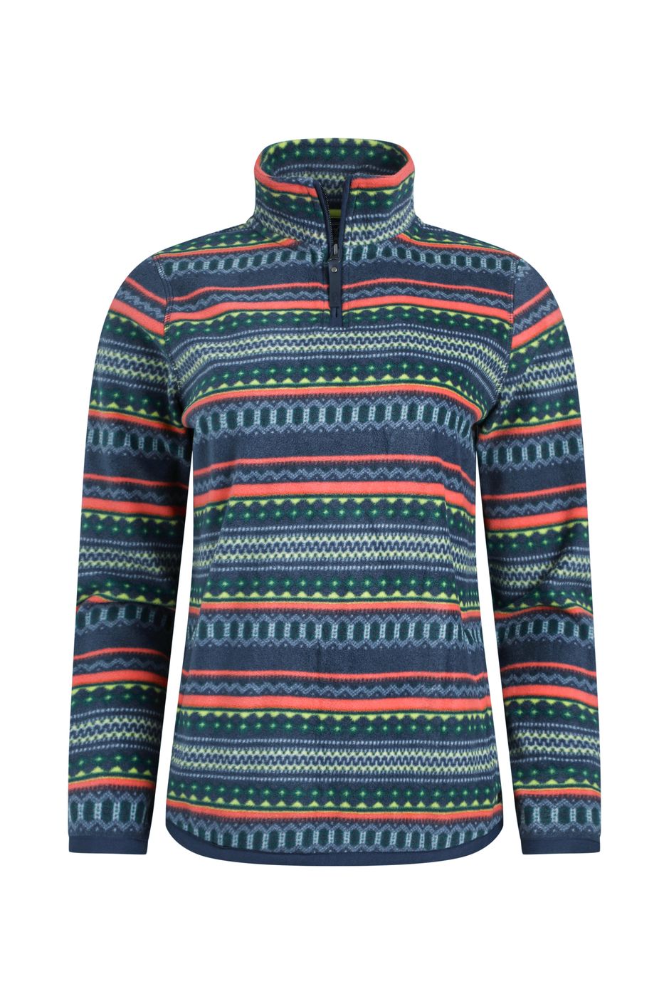 Reena 1/4 Zip Printed Micro Fleece Deep Sea Blue | Weird Fish