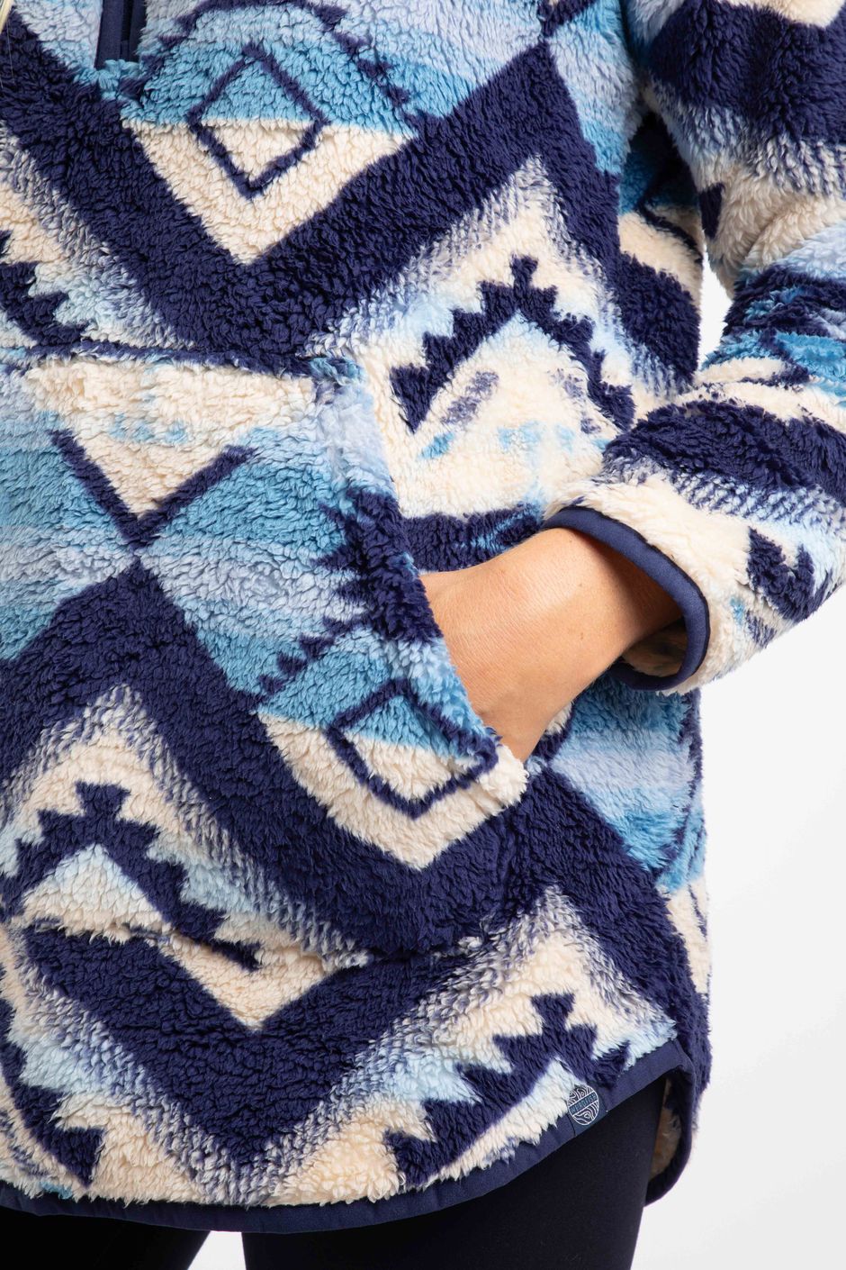 Pikard Printed Plush Qtr Zip Fleece Eclipse Blue | Weird Fish
