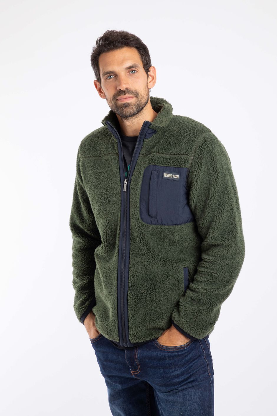 Fletcher Borg Full Zip Fleece Deep Lichen Green | Weird Fish