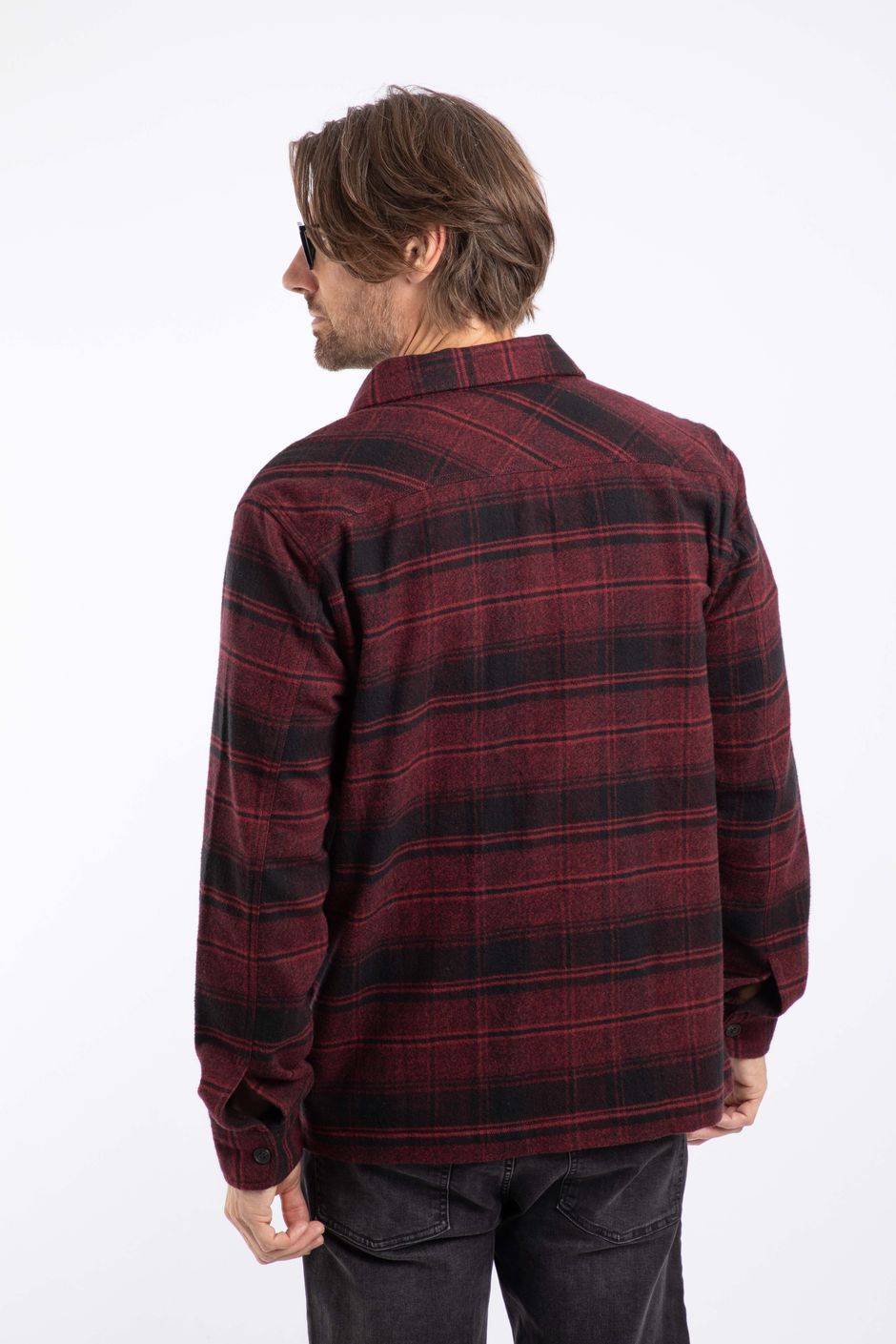 Bosco Check Over Shirt Garnet | Weird Fish