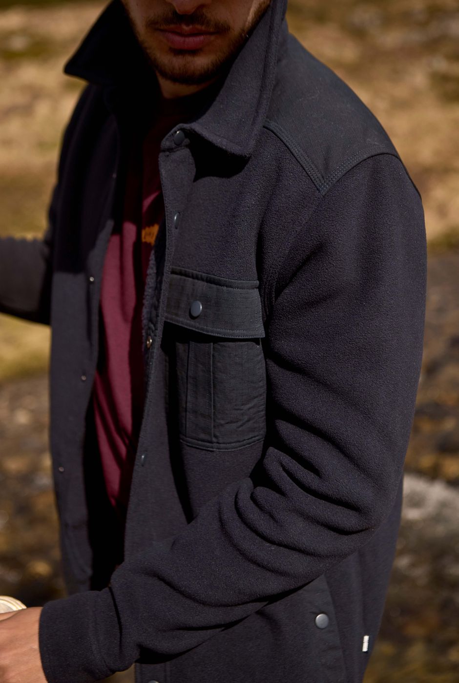 Boyd Plain Polar Fleece Shirt Navy | Weird Fish