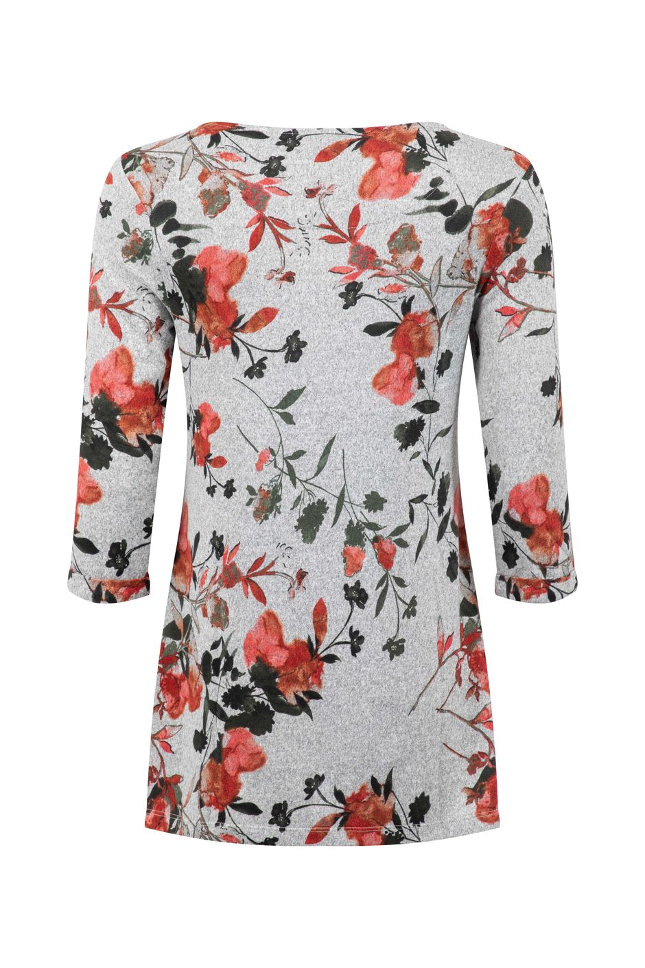 Sidney Printed Brushed Tunic Grey Marl | Weird Fish