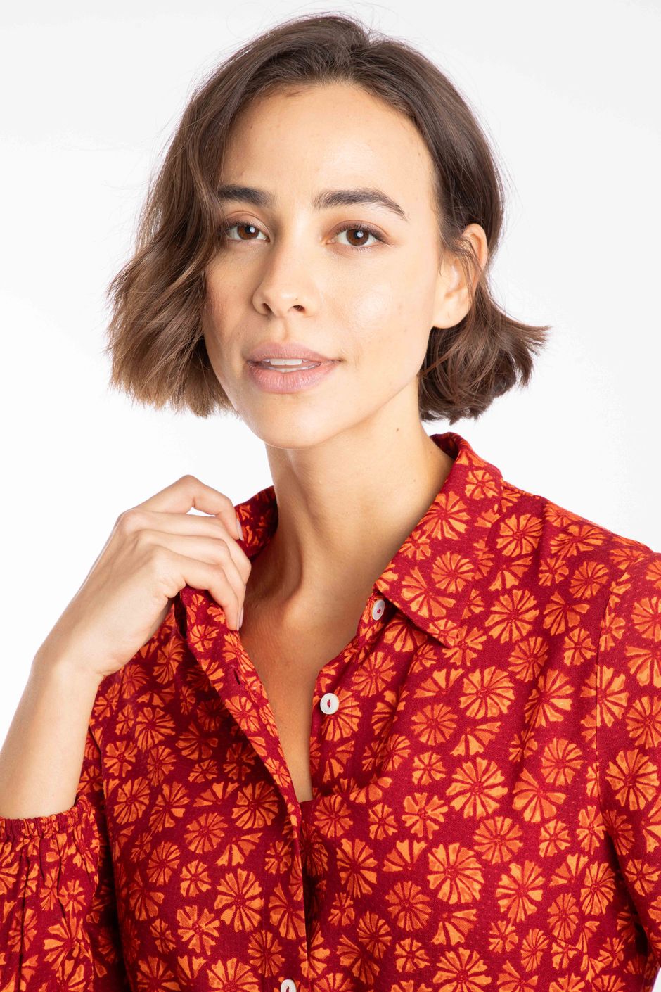 Steffan Viscose Printed Maxi Dress Garnet | Weird Fish