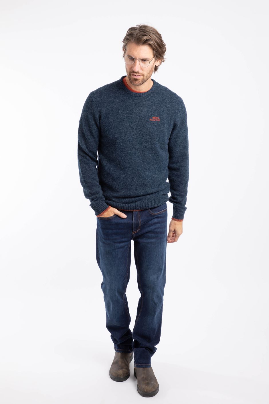 Gorleston Crew Neck Jumper Navy | Weird Fish