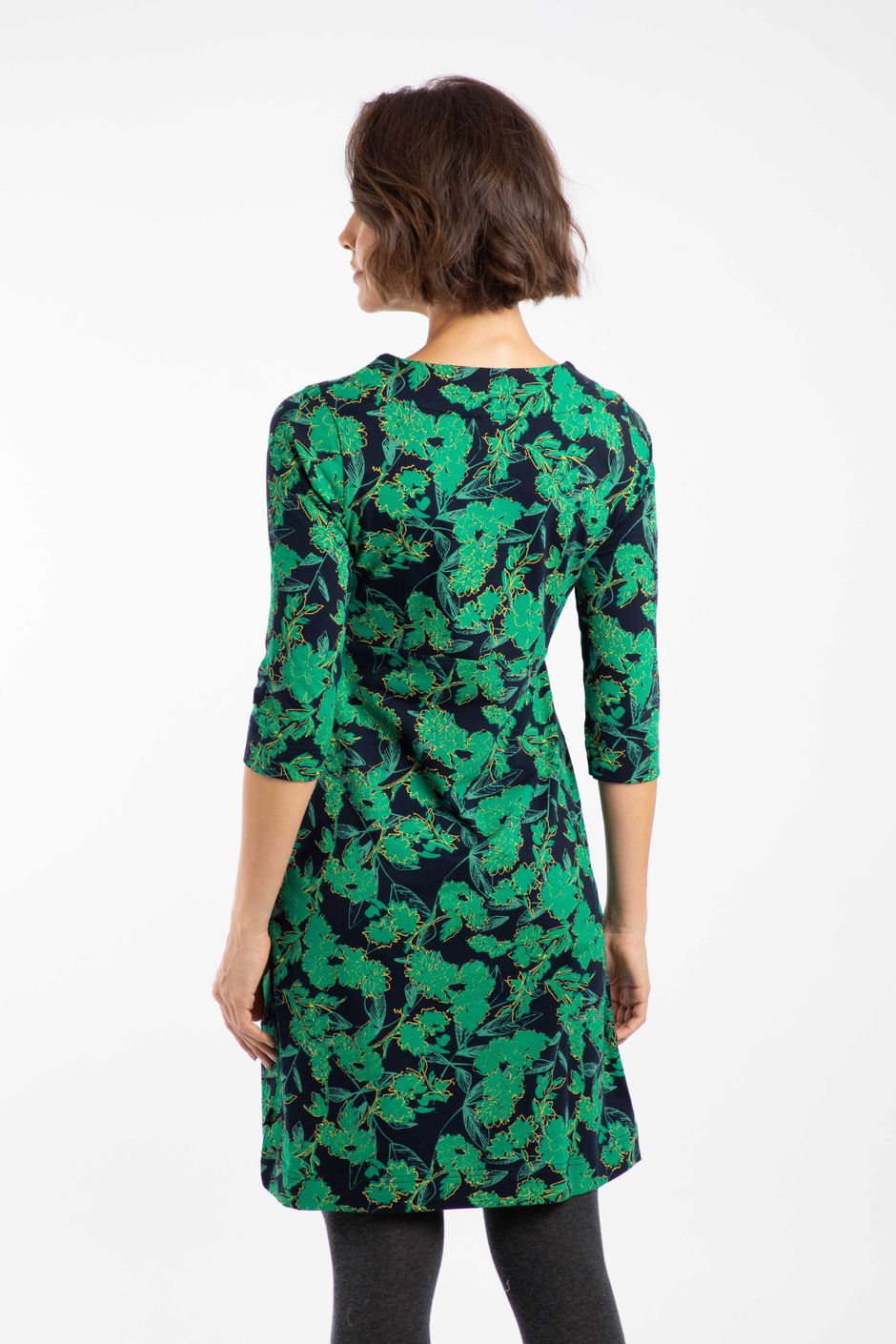 Shafika Organic Cotton Printed Jersey Dress Night Blue | Weird Fish